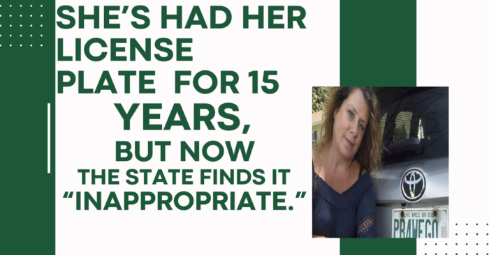 She’s had her license plate for 15 years, but now the state finds it ...